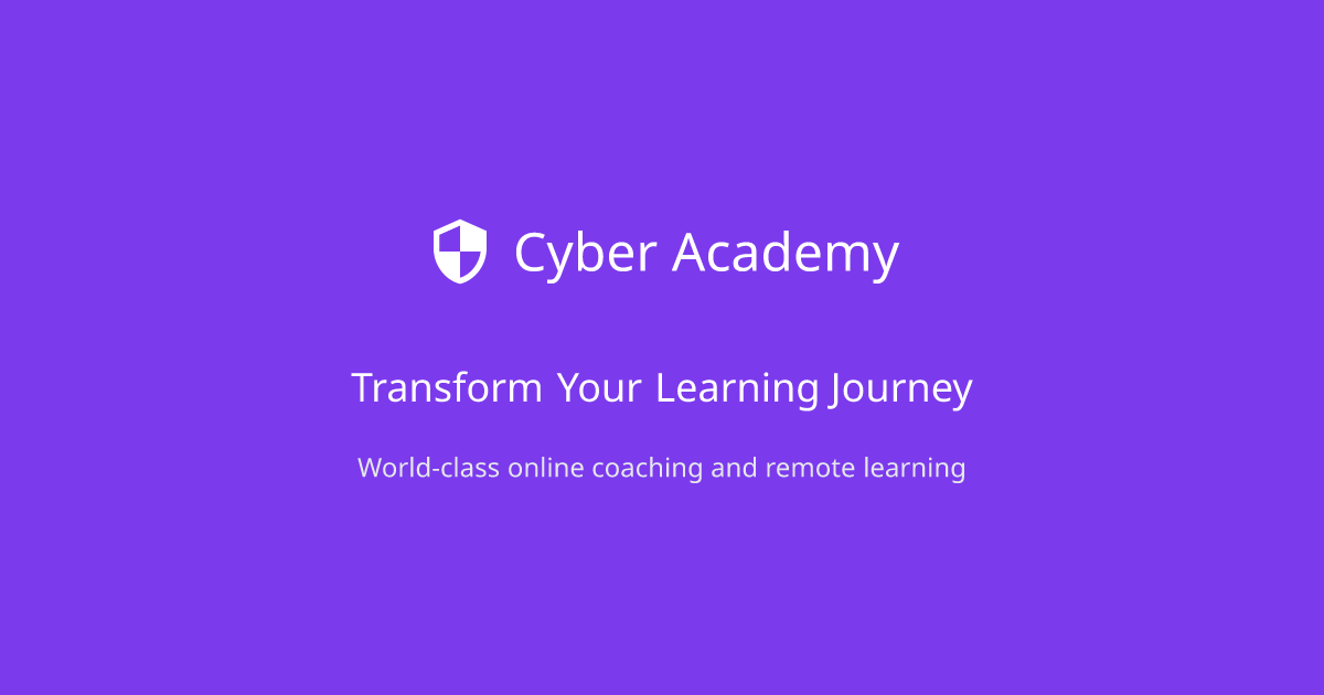 Cyber Academy - The World's Leading Distance-Learning Provider